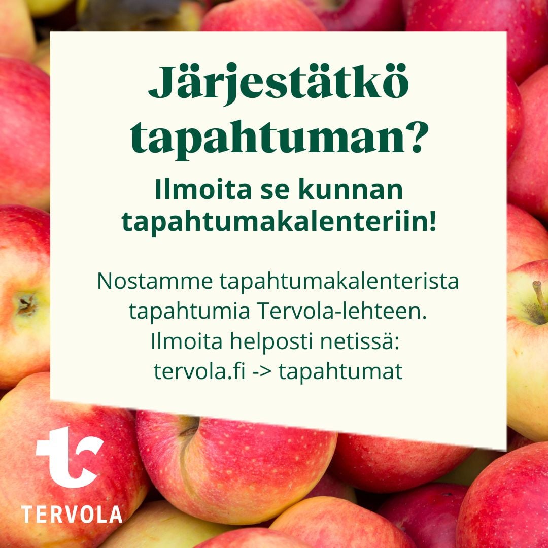 Muistathan ilmoittaa tapahtumasta! | Tervolan kunta